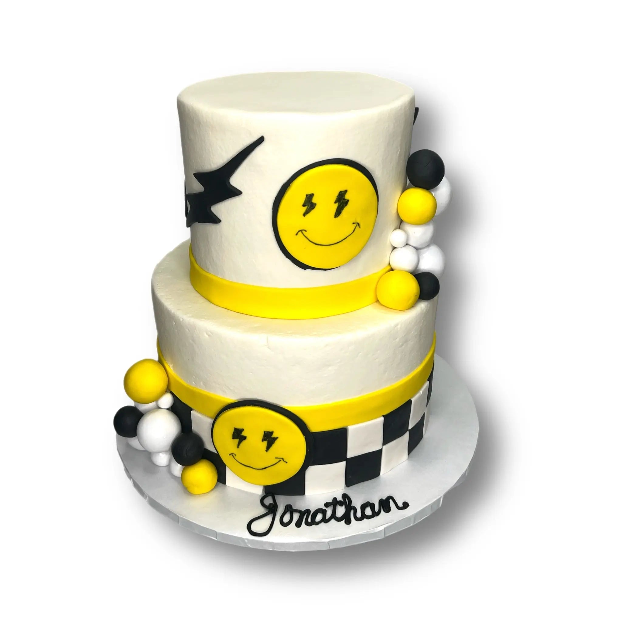 Smiley Face Black and White - That's The Cake Bakery