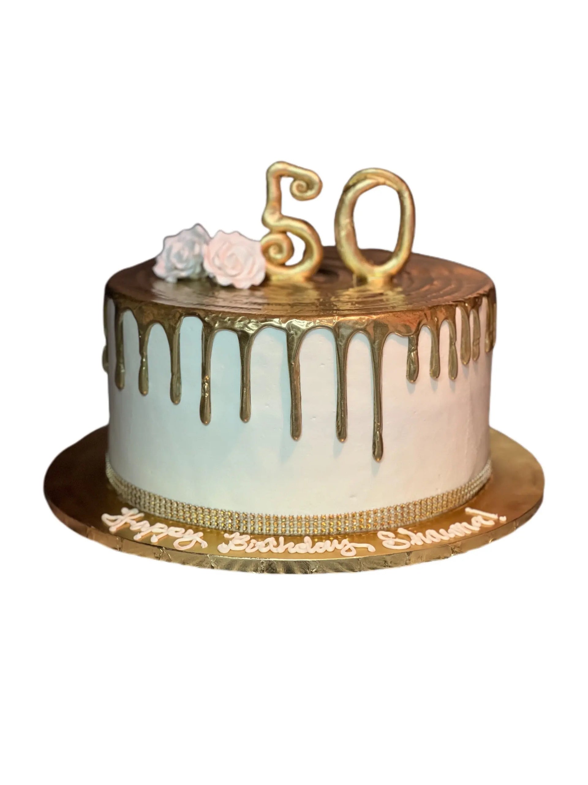 Happy 50th Birthday Cakes 50th Birthday Cake Gold And Blue